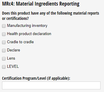 Material Submittals LEED